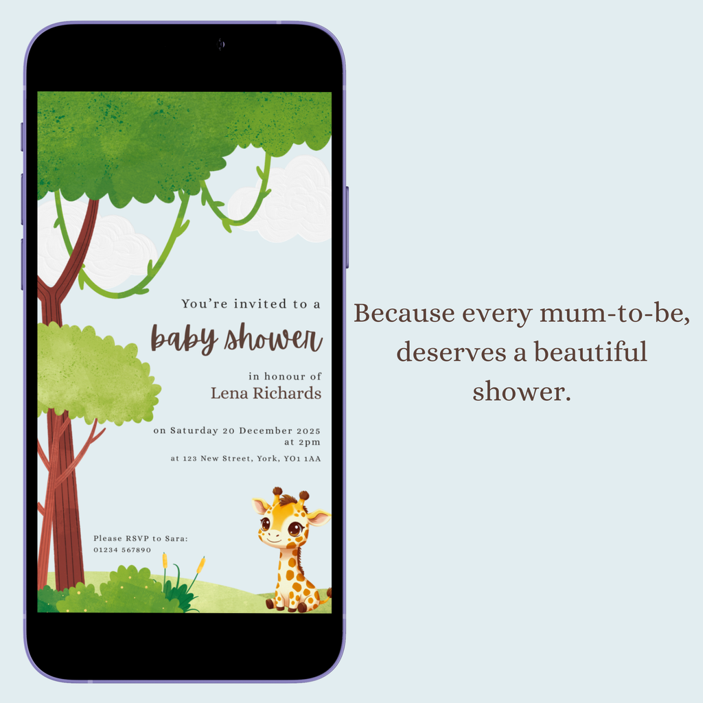 Jungle Baby — Digital Baby Shower Invitation Template – Emberwell